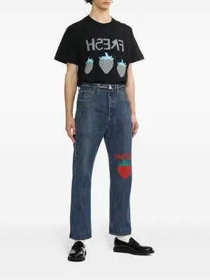 WESTFALL Graphic Print Straight Leg Jeans