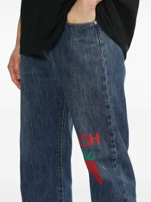 WESTFALL Graphic Print Straight Leg Jeans