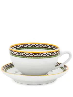Dolce & Gabbana Carretto Siciliano-trim Teacups - White