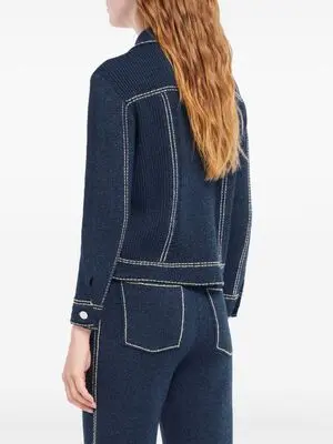 BARRIE Contrast-stitch Knitted Jacket