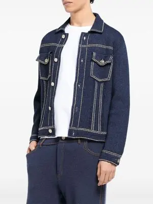 BARRIE Knitted Denim Jacket - Blue