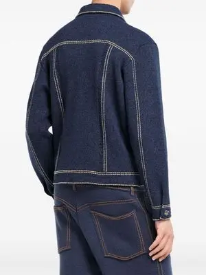 BARRIE Knitted Denim Jacket - Blue