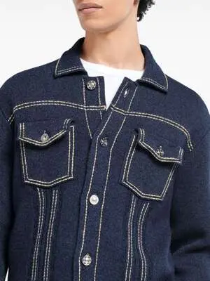 BARRIE Knitted Denim Jacket - Blue