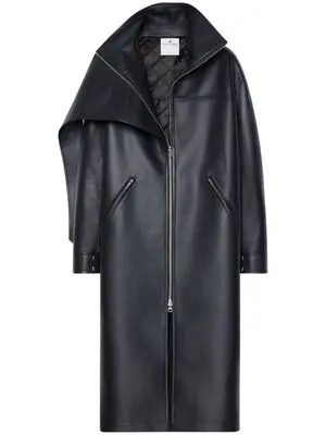 COURREGES Oversized Leather Mid-length Coat
