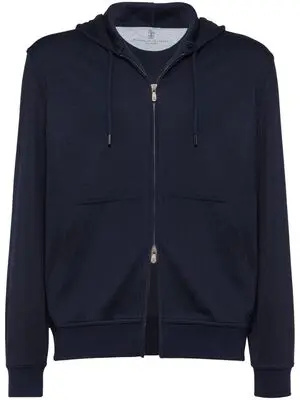 Brunello Cucinelli Knitted Hoodie - Blue