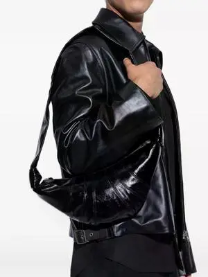 LEMAIRE Small Croissant Bag In Coated Cotton - Black
