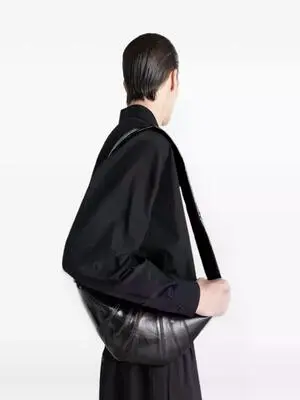 LEMAIRE Small Croissant Bag In Coated Cotton - Black
