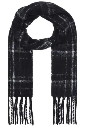 Our Legacy Estate Scarf In Black - Black Fuzzy Alpaca Check