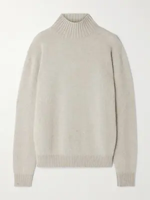 THE ELDER STATESMAN Cashmere Turtleneck Sweater - Ecru