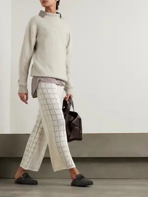 THE ELDER STATESMAN Cashmere Turtleneck Sweater - Ecru