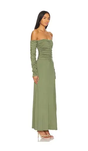 SWF Ruched Long Sleeve Maxi Dress
