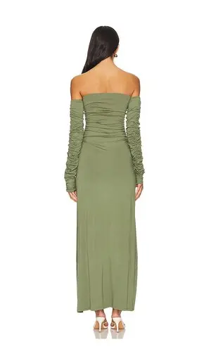 SWF Ruched Long Sleeve Maxi Dress