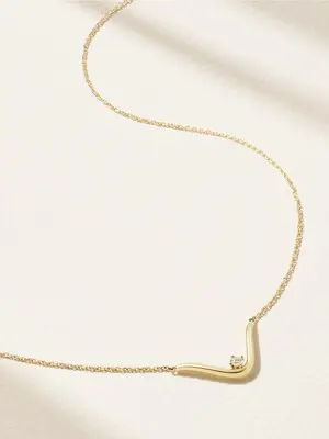 Mizuki 14-karat Necklace With Diamond - Gold