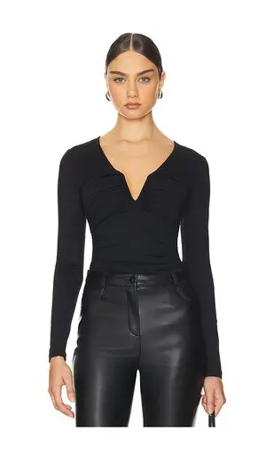 Susana Monaco V-neck Long Sleeve Top