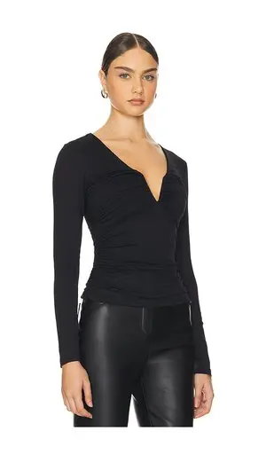 Susana Monaco V-neck Long Sleeve Top
