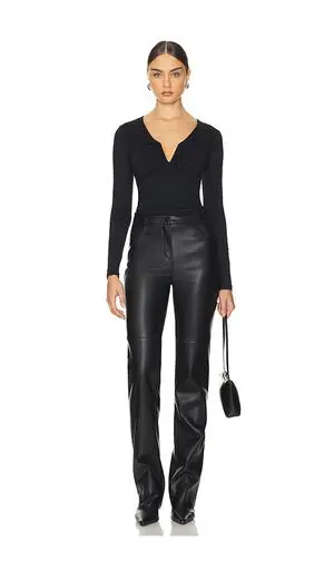 Susana Monaco V-neck Long Sleeve Top