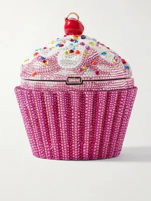 Judith Leiber Cherry Cupcake Crystal Clutch - Pink
