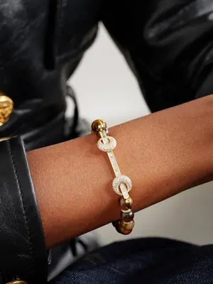 ANANYA Chakra Tiger's Eye And Diamond Bracelet