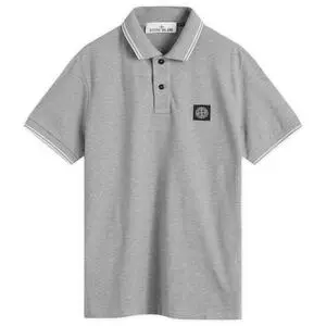 Stone Island Patch Polo - Melange Grey