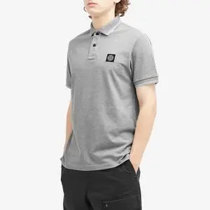 Stone Island Patch Polo - Melange Grey