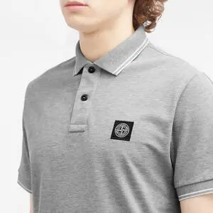 Stone Island Patch Polo - Melange Grey