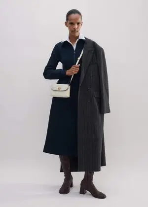 ME+EM Mixed Media Sweatshirting Midi Dress