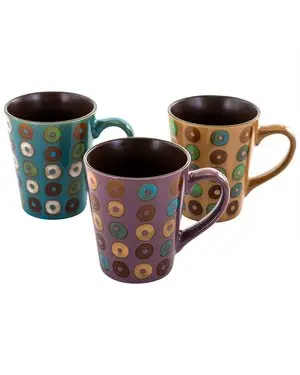 Mr. Coffee Mr. Coffee Coupa Cafe Round Stoneware Mugs (Set Of 3) - Multi