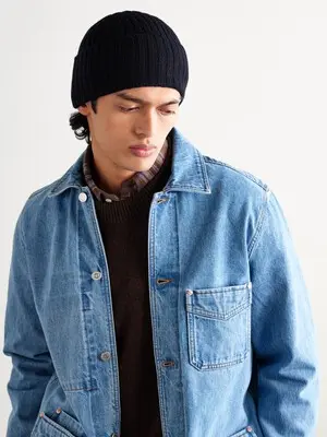DRAKE'S Ribbed Wool Beanie