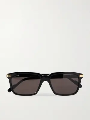 CARTIER Rectangular-frame Sunglasses - Black