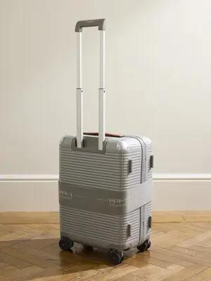FPM MILANO Bank Zip Deluxe M 55cm Leather-trimmed Polycarbonate Spinner Suitcase - Gray