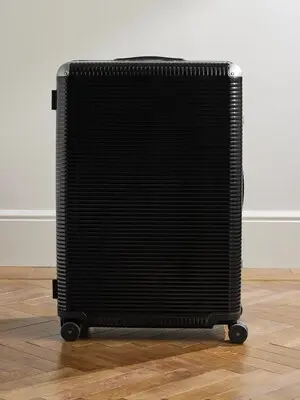 FPM MILANO Bank Light L Leather-trimmed Polycarbonate Spinner Suitcase - Black
