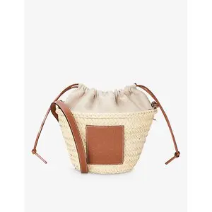 Loewe X Paula's Ibiza Raffia And Leather Basket Bag