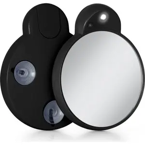 ZADRO Lighted Compact Mirror With 10x Magnification & Retractable Suction Cups - Black