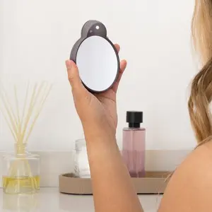 ZADRO Lighted Compact Mirror With 10x Magnification & Retractable Suction Cups - Chocolate