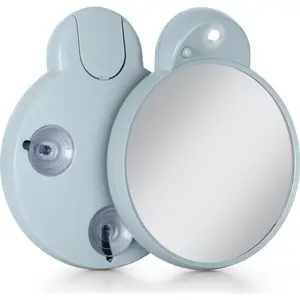 ZADRO Lighted Compact Mirror With 10x Magnification & Retractable Suction Cups - French Blue