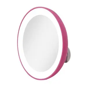 ZADRO Lighted Compact Mirror With 10x Magnification & Suction Cup - Pink