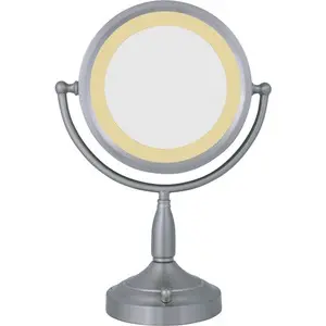 ZADRO Lighted Makeup Mirror With 8x/1x Magnifications - Satin Nickel