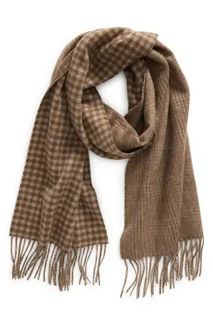 ANDREW STEWART Gingham Plaid Cashmere Scarf