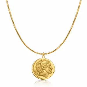 DONATELLO GIAN Name' Medallion Coin Necklace - Gold