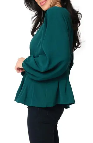 GIBSONLOOK Pleated Long Sleeve Top