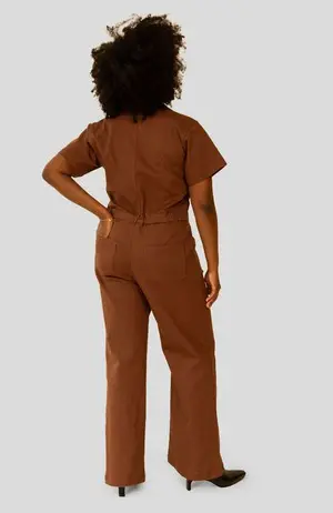 WHIMSY + ROW Logan Jumpsuit - Chocolate
