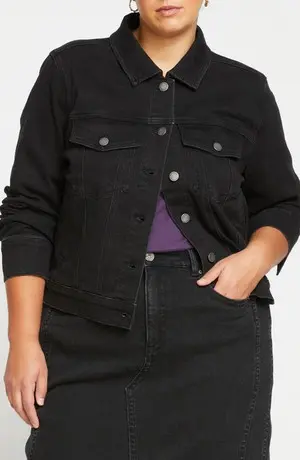 Universal Standard Kelsey Denim Jacket - Broken Black