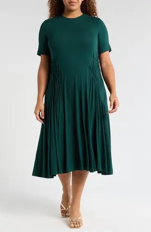 Universal Standard Devi Liquid Jersey Dress - Forest Green