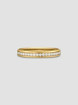 David Yurman Beveled Band Ring In 18k Yellow Gold - Diamond