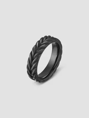 David Yurman Chevron Band Ring In Titanium, 6.2mm
