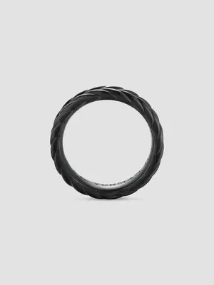 David Yurman Chevron Band Ring In Titanium, 6.2mm