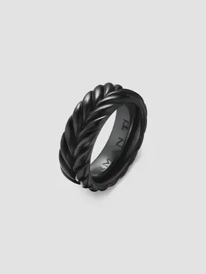 David Yurman Chevron Band Ring In Titanium, 9mm