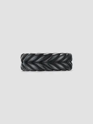 David Yurman Chevron Band Ring In Titanium, 9mm