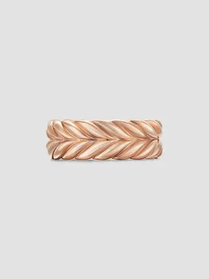 David Yurman Chevron Band Ring In 18k Rose 9mm