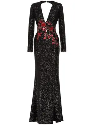 Elie Saab Embroidered Sequinned Gown